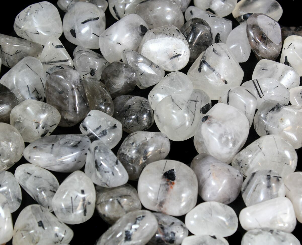Bulk Polished Quartz with Tourmaline Inclusions - 8oz. (~ 15pc.) For ...