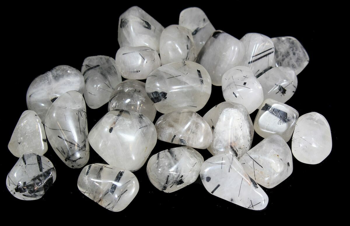 Bulk Polished Quartz with Tourmaline Inclusions - 8oz. (~ 15pc.) For ...