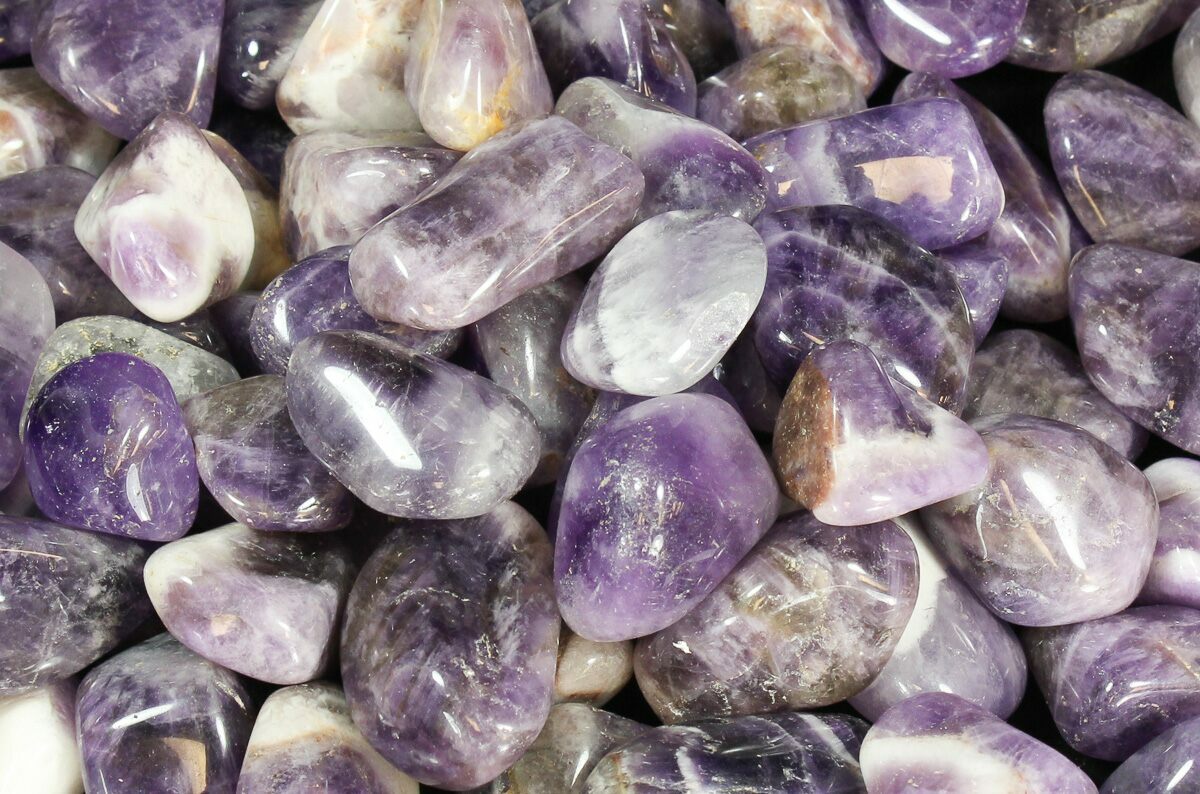 Bulk Polished Banded Amethyst - 8oz. (~ 18pc.) For Sale - FossilEra.com