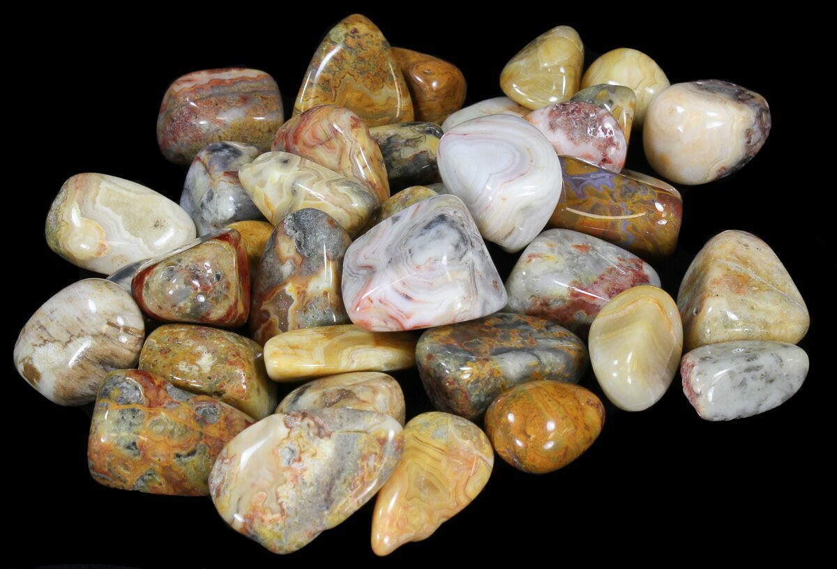 Bulk Polished Botswana Pink Agate - 8oz. (~ 25pc.) For Sale - FossilEra.com