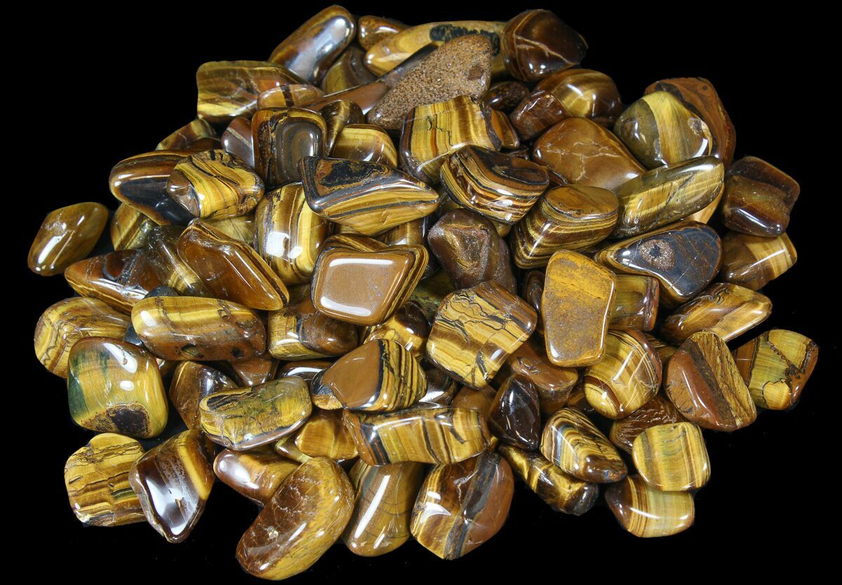 Tumbled Tiger's Eye - 8oz. (About 12pc.) For Sale - FossilEra.com