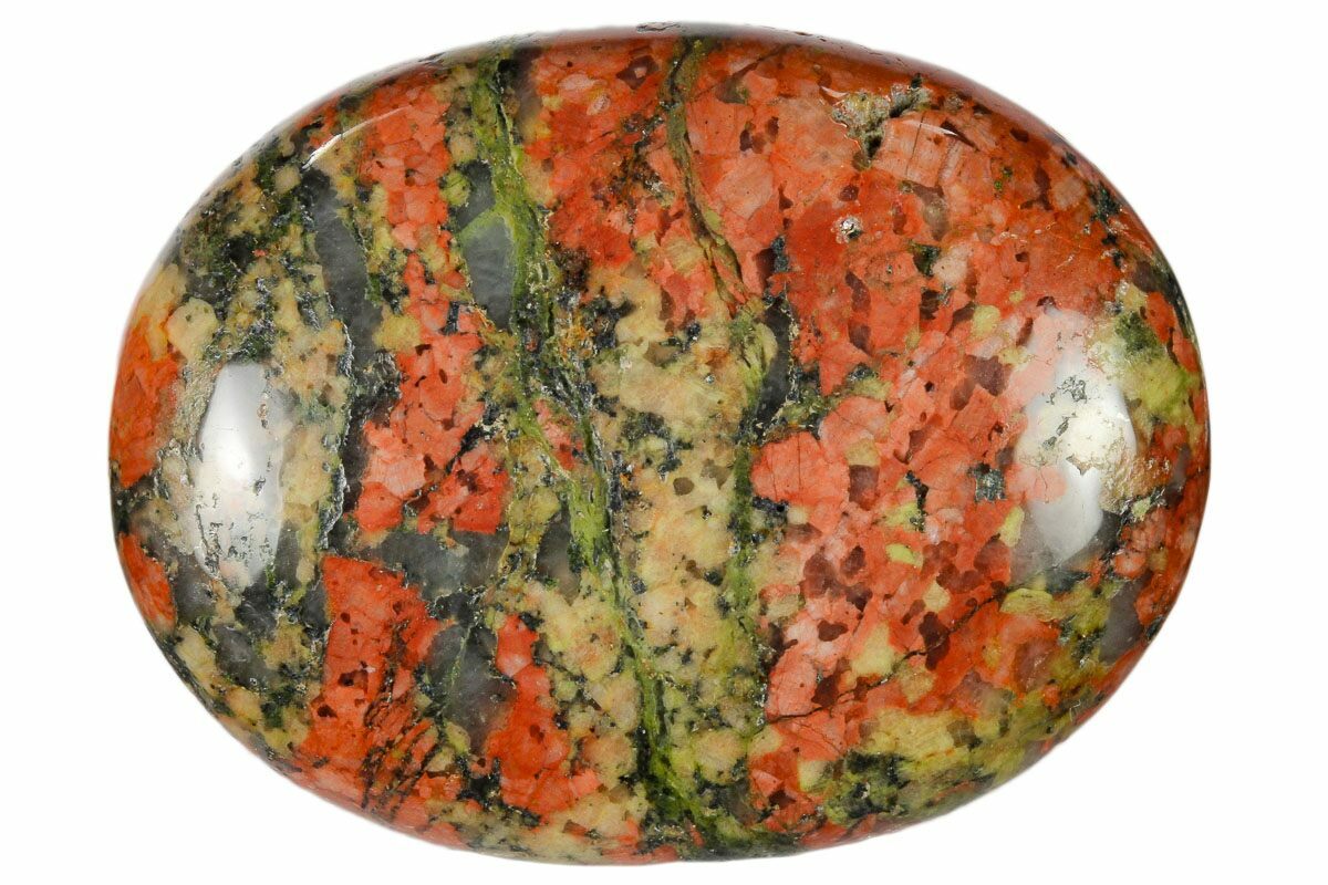 1.8" Polished Unakite Pocket Stone For Sale - FossilEra.com