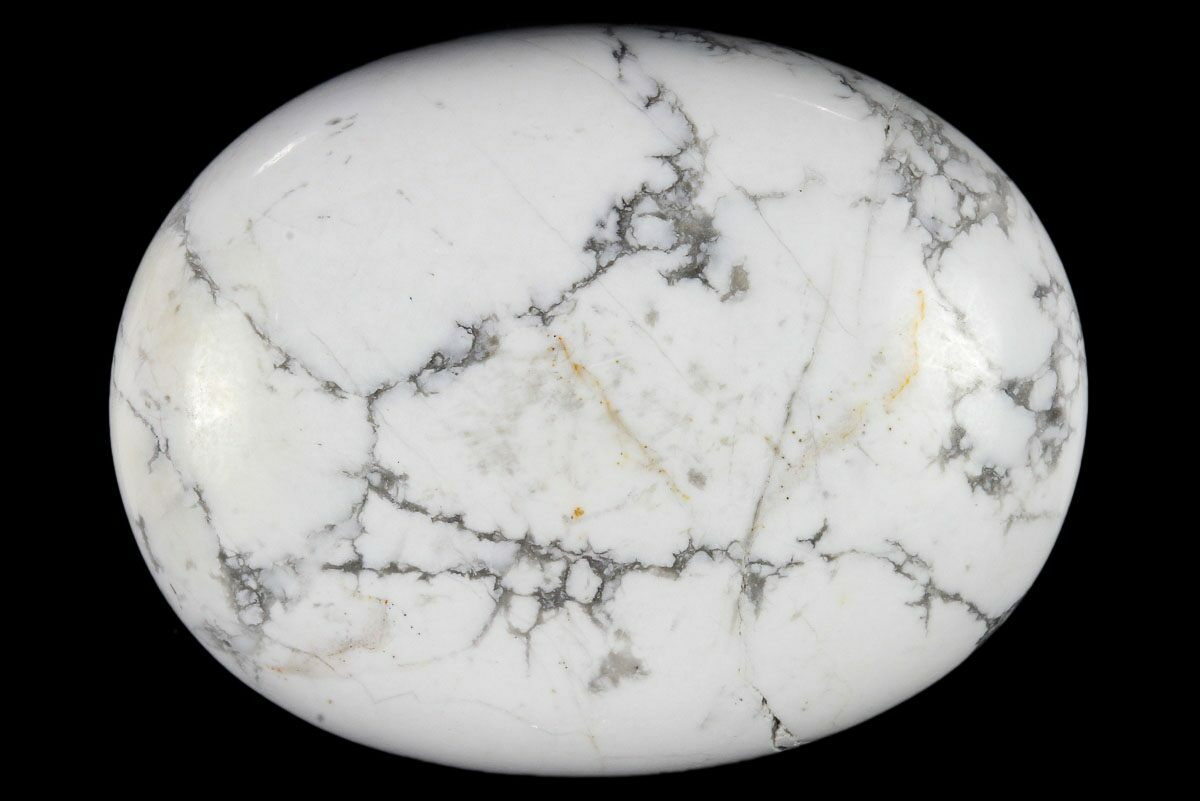 1.8" Polished White Howlite Pocket Stone For Sale - FossilEra.com