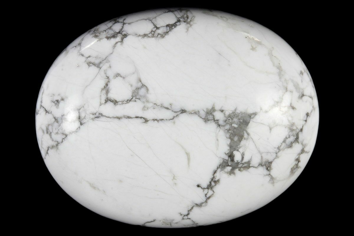 1.8" Polished White Howlite Pocket Stone For Sale - FossilEra.com