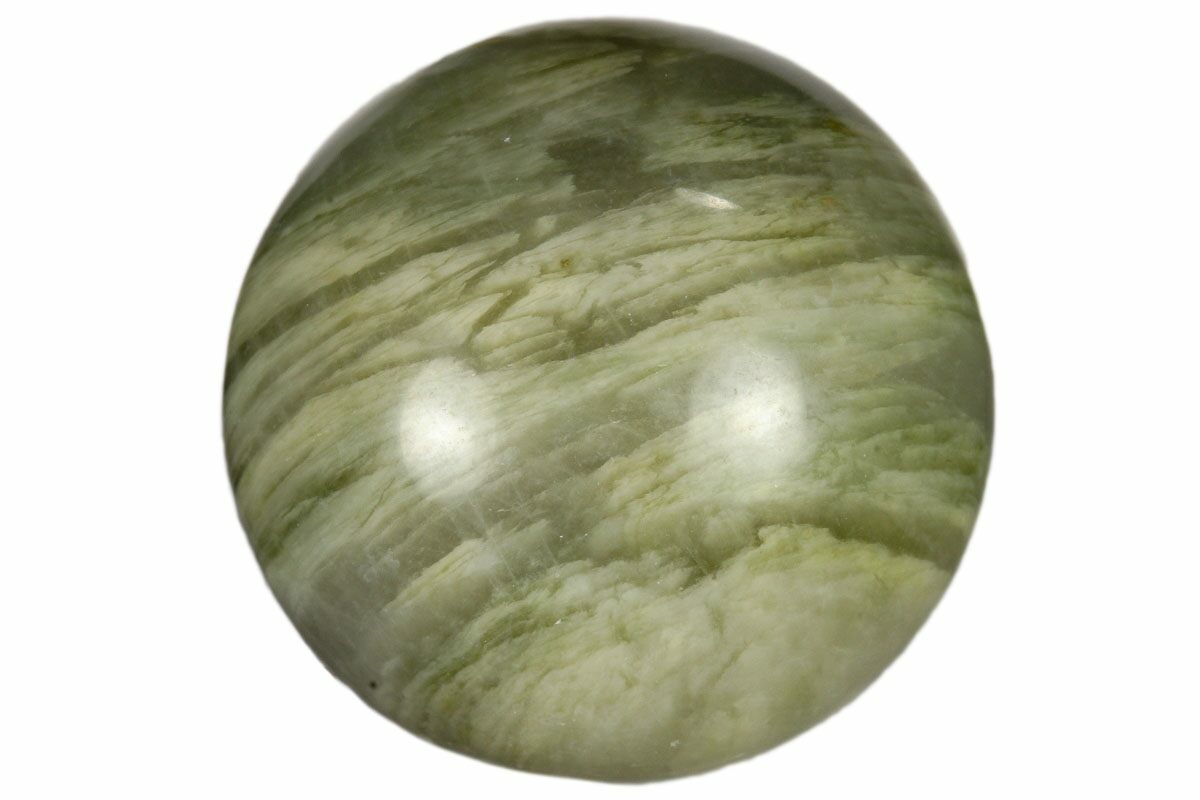.9" Polished Green Hair Jasper Sphere For Sale - FossilEra.com