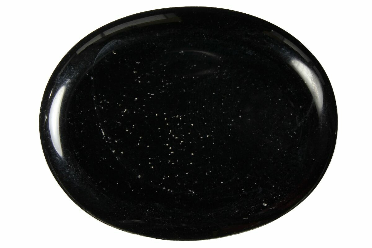 1.8" Polished Black Obsidian Worry Stone For Sale - FossilEra.com