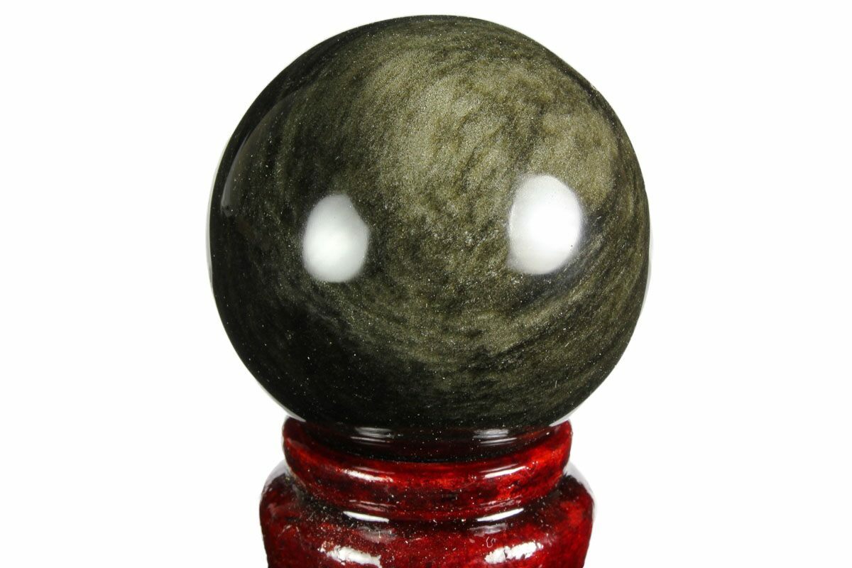 2" Polished Golden Sheen Obsidian Spheres For Sale - FossilEra.com