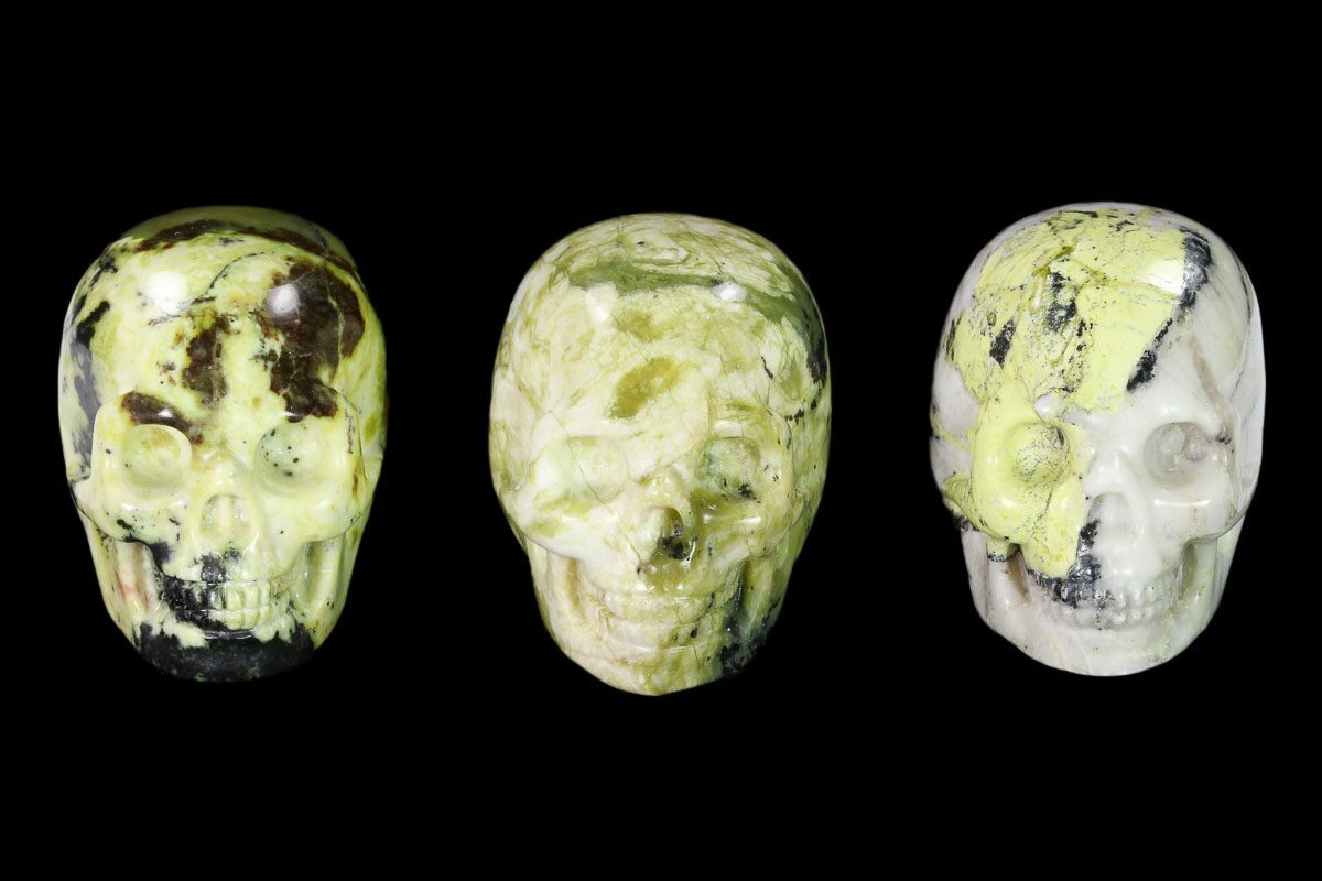2" Polished Yellow Turquoise Skulls For Sale - FossilEra.com