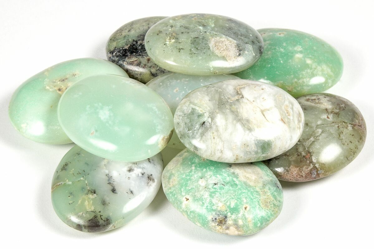 1.8" Polished Chrysoprase Pocket Stones For Sale - FossilEra.com