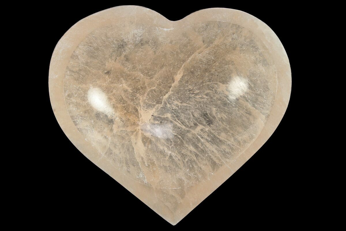 4" Polished, Orange "Selenite" (Satin Spar) Heart Shaped Dish For Sale ...