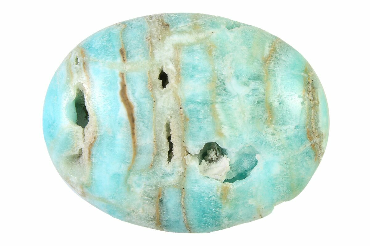 1.7" Polished Blue Caribbean Calcite Pocket Stone For Sale - FossilEra.com