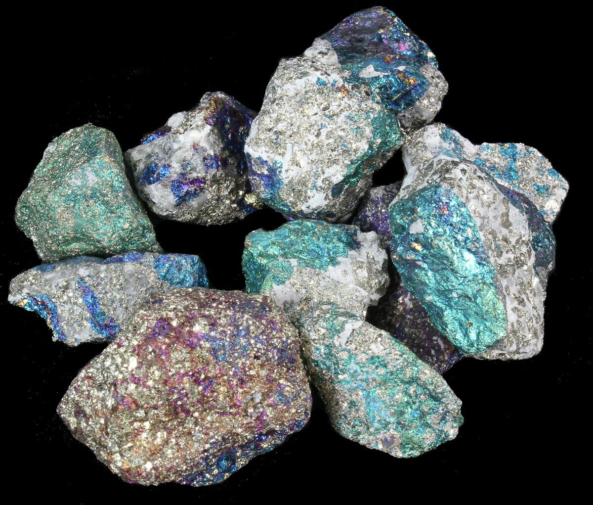Bulk Peacock Ore (Bornite With Chalcopyrite) - 3 Pack For Sale ...
