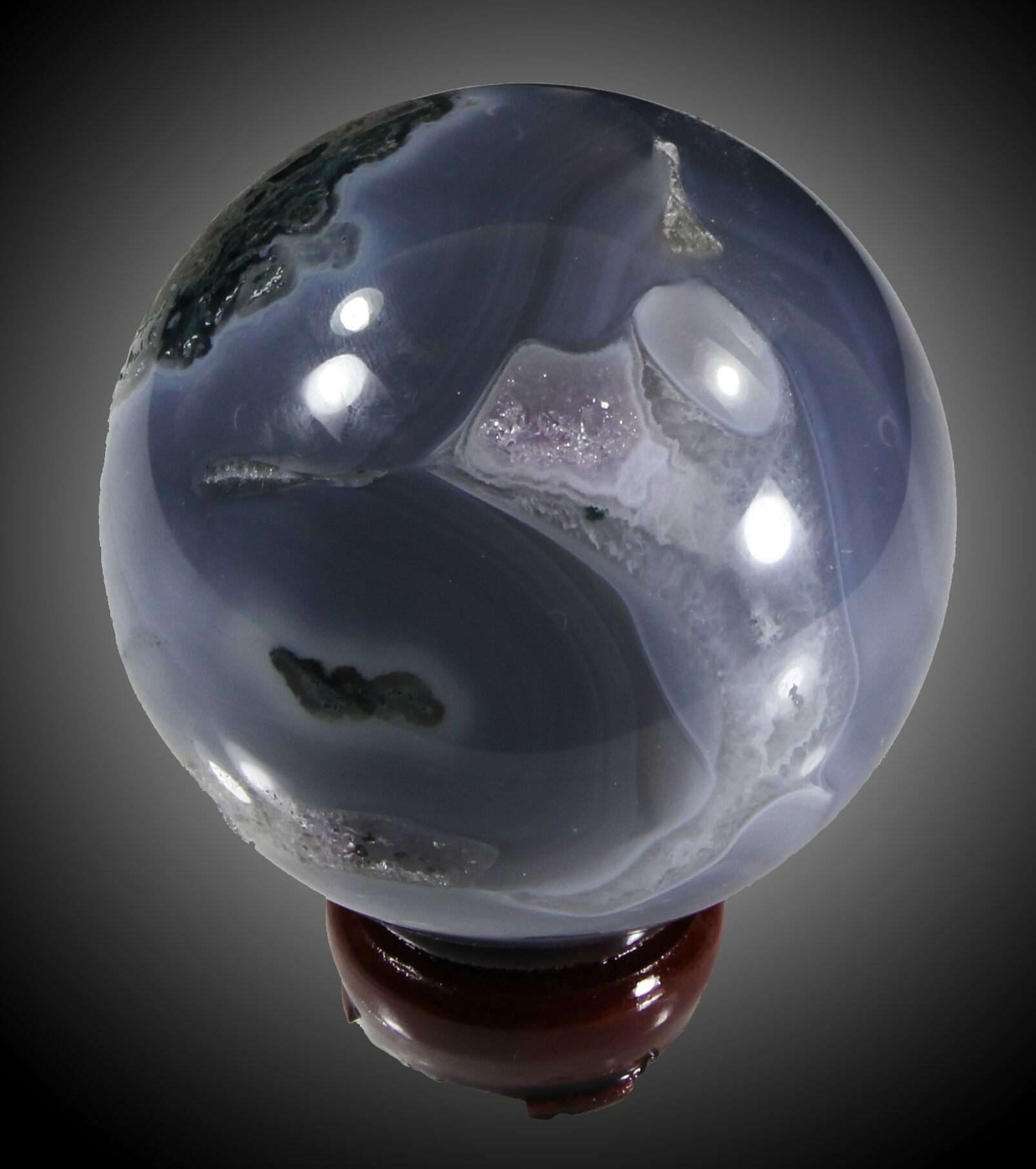 3" Polished Brazilian Agate Sphere For Sale (#31345) - FossilEra.com