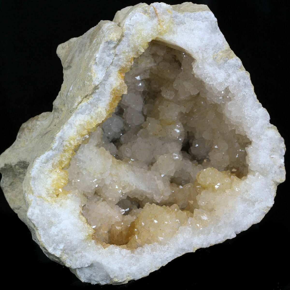 5.4" Sparkling Keokuk Quartz Geode (Half) For Sale (#33956) - FossilEra.com