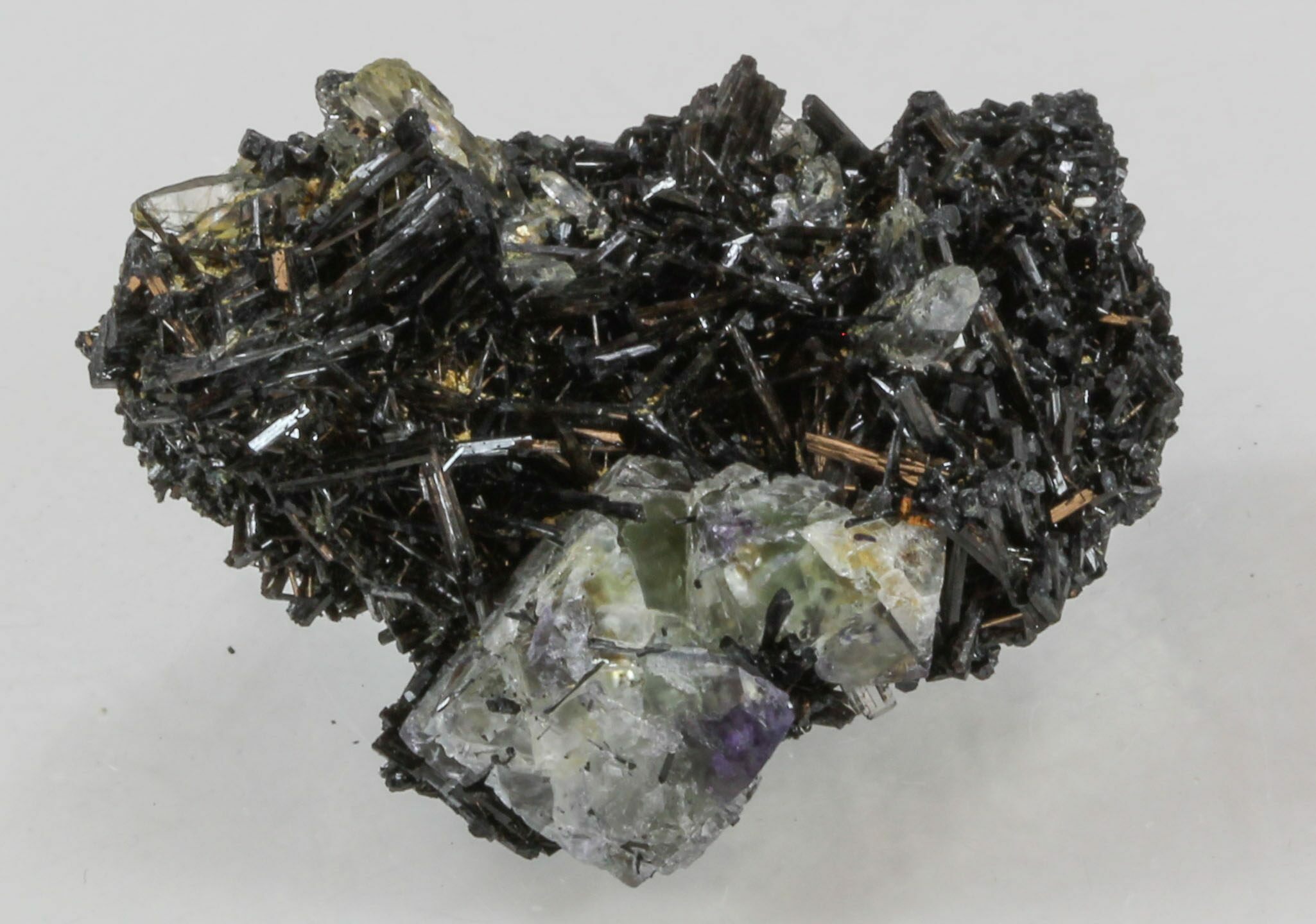 Needle Like Black Tourmaline With Fluorite - Namibia For Sale (#31906 ...