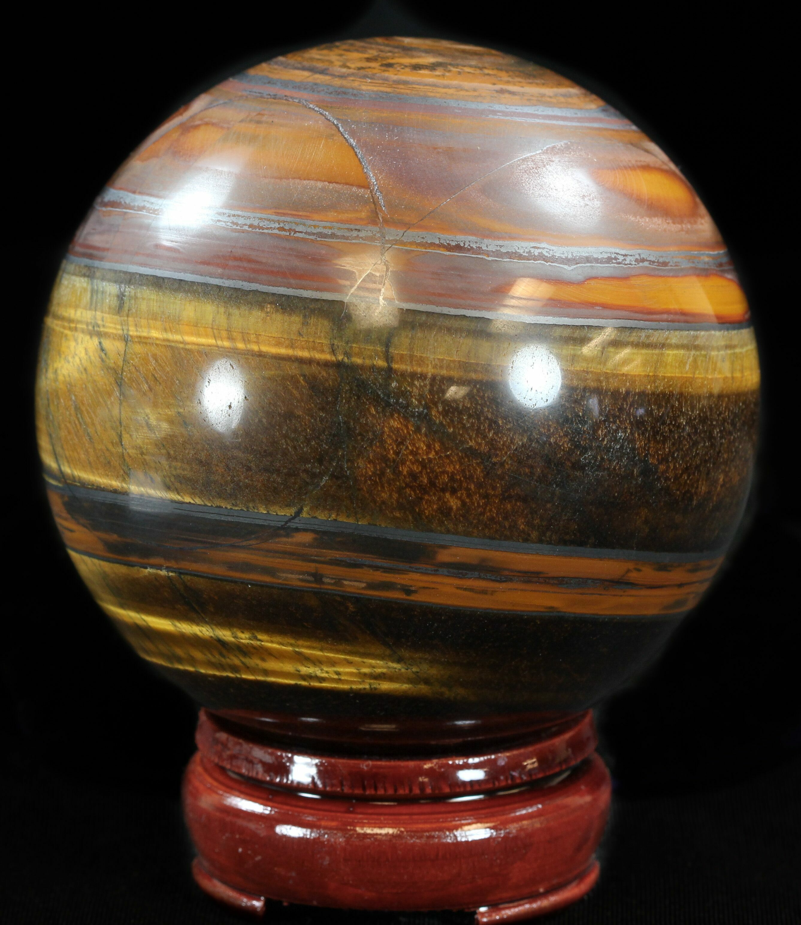 3.6" Polished Tiger Iron (Tiger's Eye) Sphere For Sale (#37609 ...