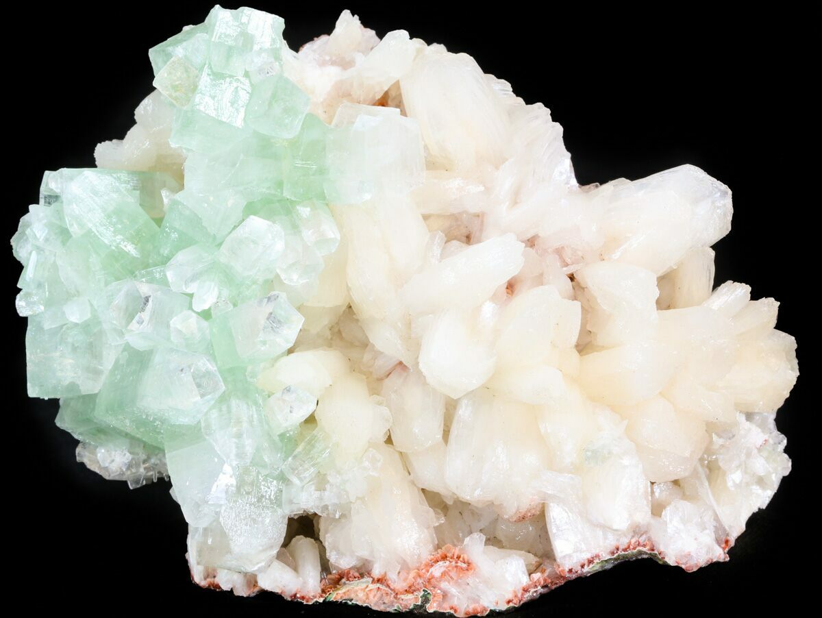 4.9" Large Zoned Apophyllite Crystal Cluster with Stilbite - India For ...