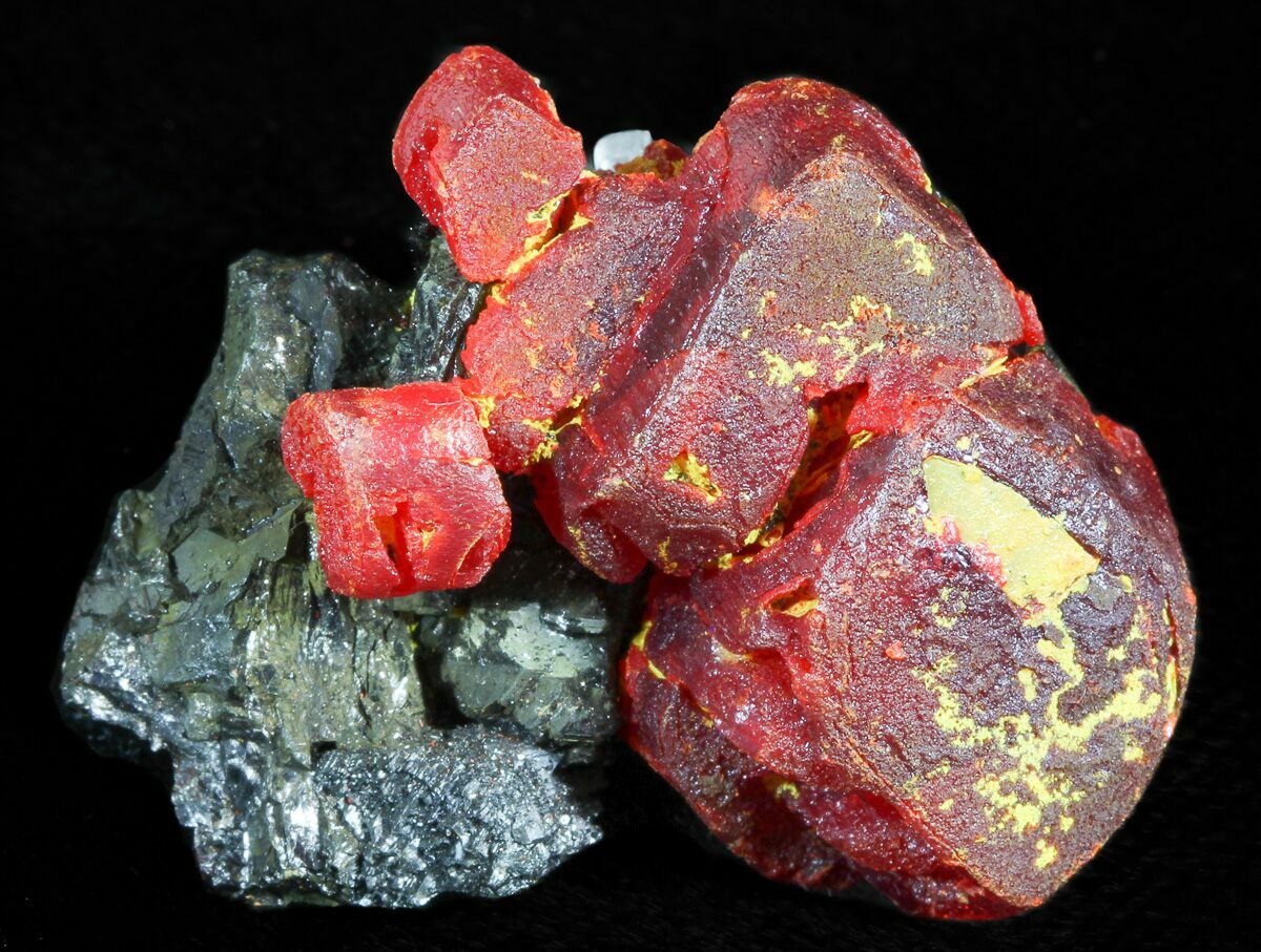 1.4" Realgar Crystals on Sphalerite - Peru For Sale (#45739 ...
