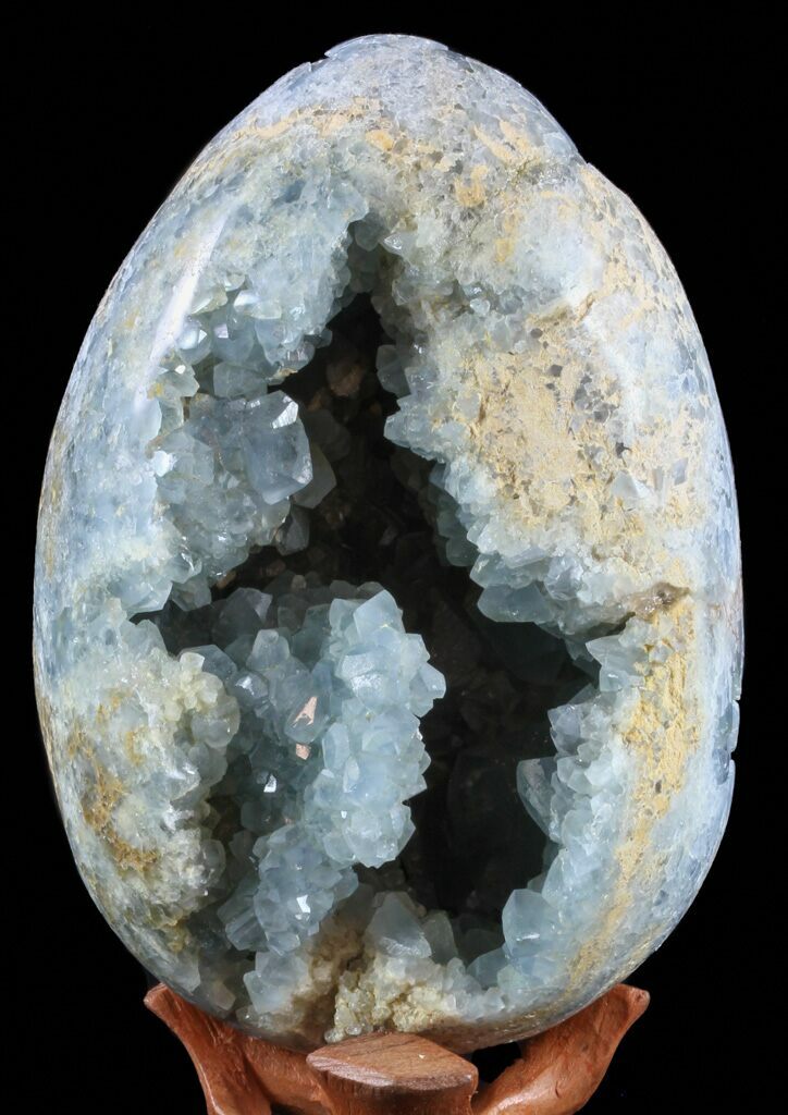 7.9" Crystal Filled Celestite "Egg" Geode - With Stand For Sale (#59366 ...
