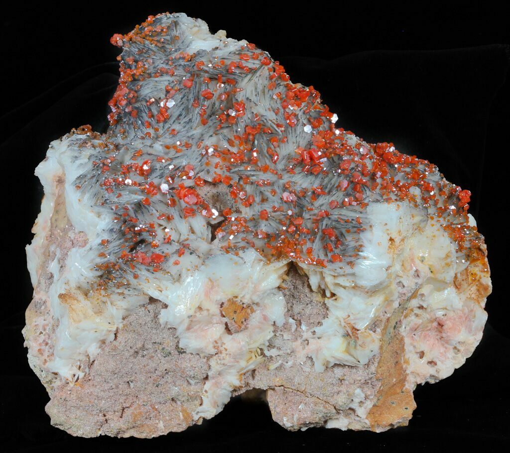7.1" Red Vanadinite Crystals on Bladed Barite - Morocco For Sale ...