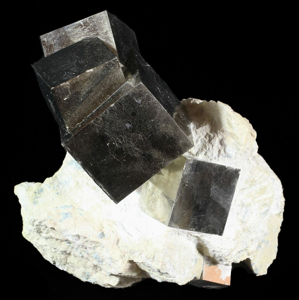 4.2" Tall, Natural Pyrite Cube In Rock - Navajun, Spain For Sale ...