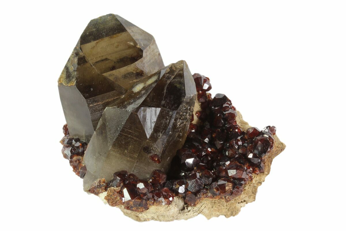 3.1" Spessartine Garnet & Smoky Quartz Association - China For Sale ...